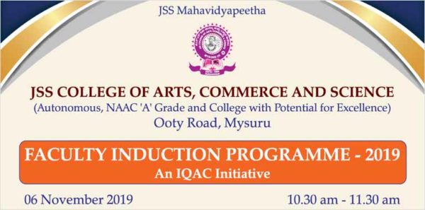 Faculty Induction Programme 2019 – JSS Mahavidyapeetha