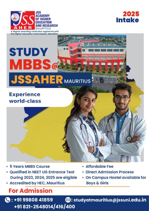 Study MBBS at JSSAHER, Mauritius – JSS Mahavidyapeetha